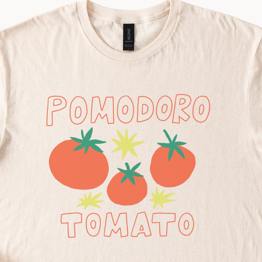 Pomodoro Tomato T Shirt Cute Foodie Tee Graphic Top Kitchen Lover Gift ...
