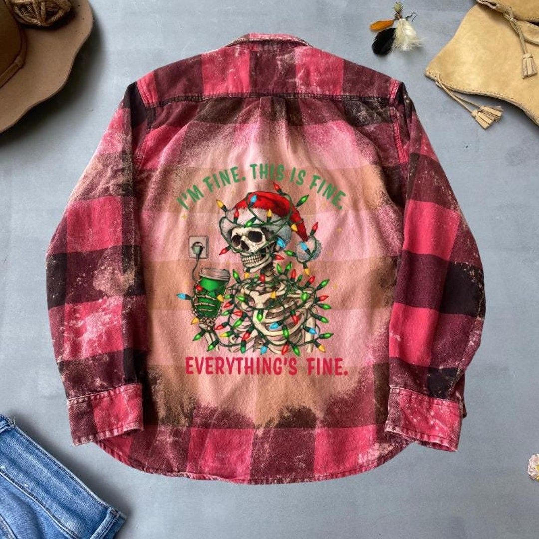 I'm Fine This is Fine Everything's Fine Skeleton Shirt, Funny Skeleton ...