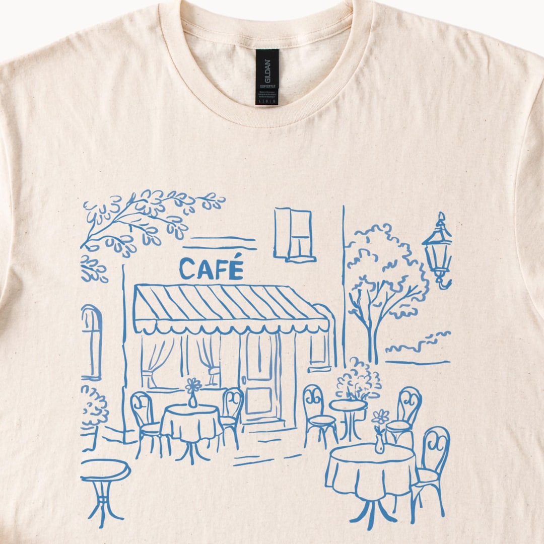Cafe Tshirt Bistro Graphic Tee French Cafe Lover Gift Paris Streetwear ...