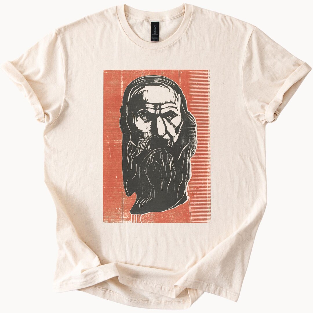 Edvard Munch Old Man Beard Art Tshirt Expressionist Graphic Tee Unique ...