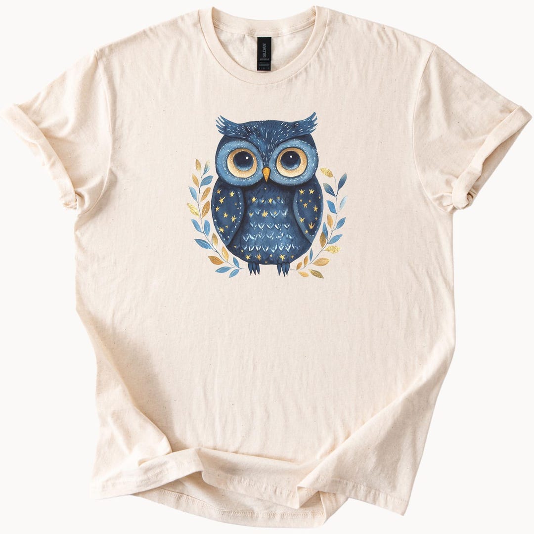 Cute Owl T Shirt Womens Graphic Tee Bird Lover Gift Short Sleeve Top ...