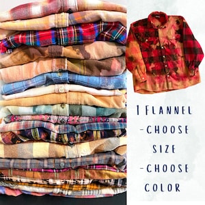 Bleached Plaid Flannel Shirt, Custom Flannel, Shirts for Women and Men ...