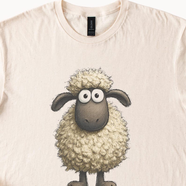 Cute Cartoon Sheep Graphic T Shirt Funny Animal Lover Gift Soft Comfy ...