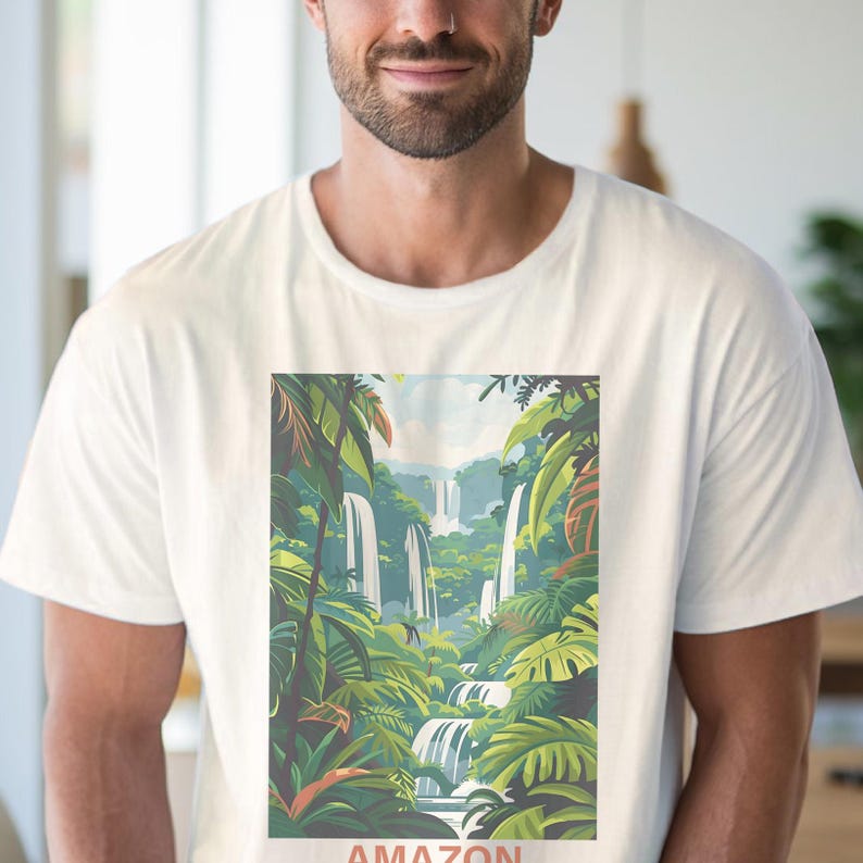 Amazon Rainforest Jungle Waterfall Nature Forest Graphic T Shirt - Etsy