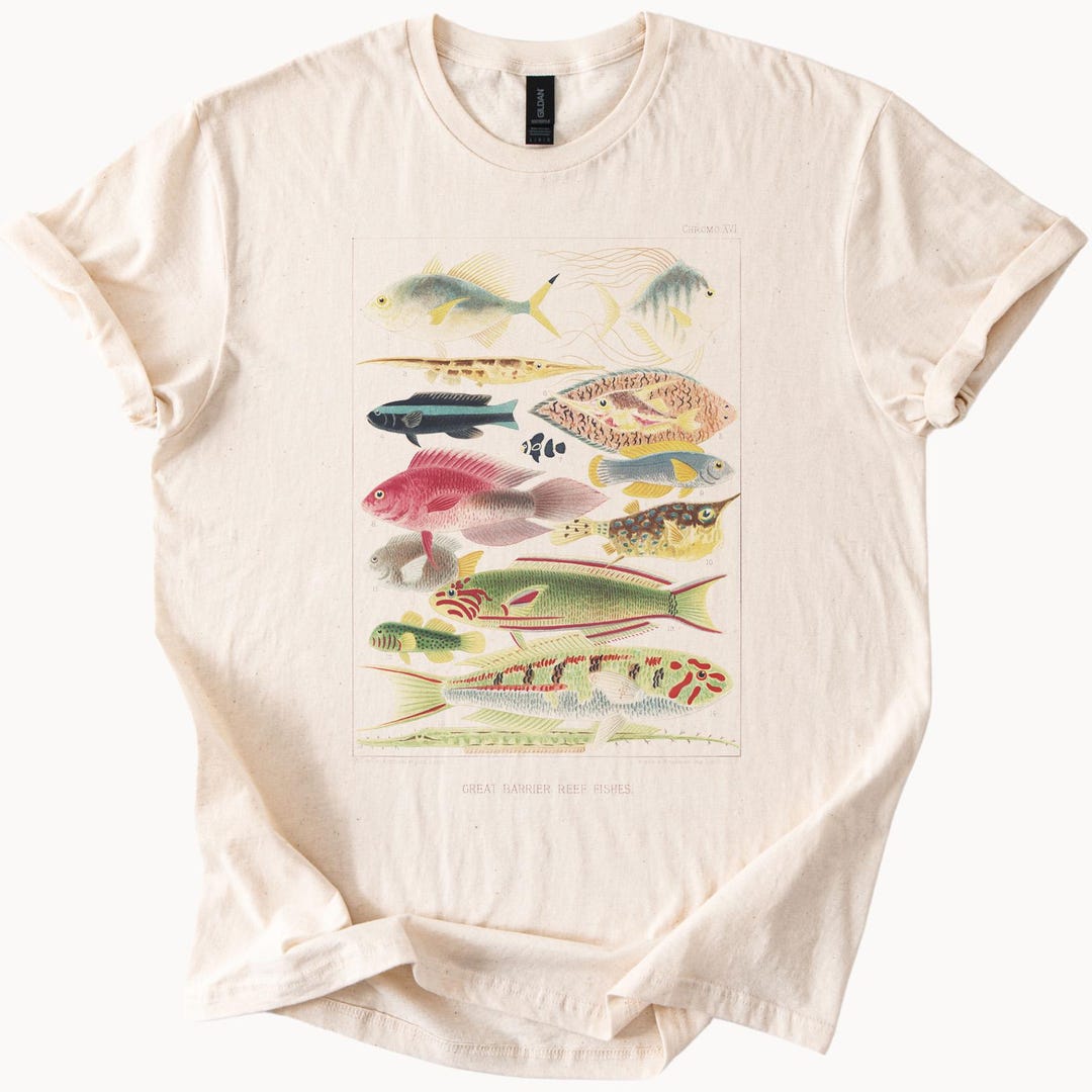 Great Barrier Reef Fish Graphic T Shirt Colorful Ocean Aquatic Animal ...