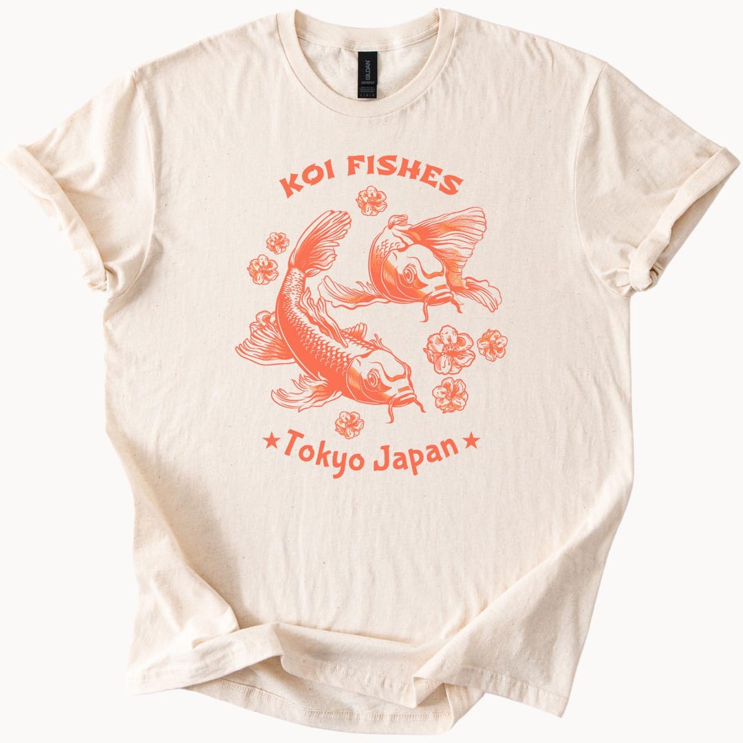 Koi Fish Tokyo Japan Graphic Tee Japanese Koi Fishes T Shirt Nature Art ...
