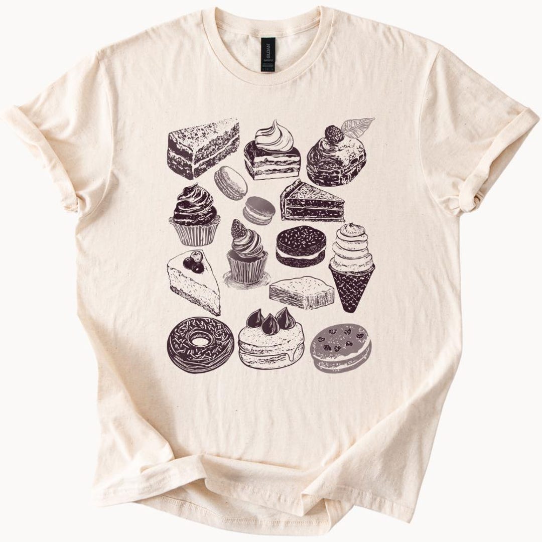 Dessert Lover T-shirt, Sweet Treats Graphic Tee, Cake Cupcake Macaron ...