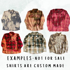 Bleached Plaid Flannel Shirt, Custom Flannel, Shirts for Women and Men ...