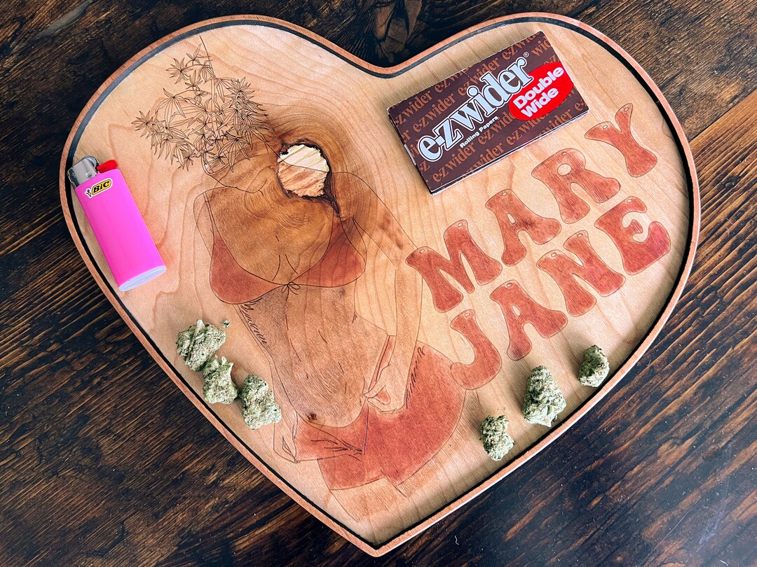 I Heart Mary Jane Wooden Rolling Tray - Etsy