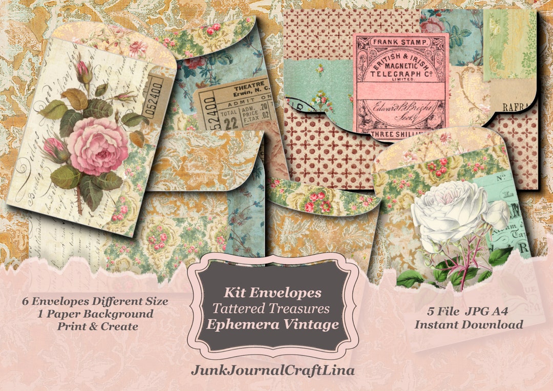ENVELOPES Tattered Treasures, Digital Download a Beautiful Collection ...