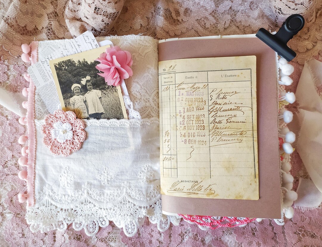 Shabby Romance Journal With Sewn Soft Cover, Diary to Fill, Handmade ...