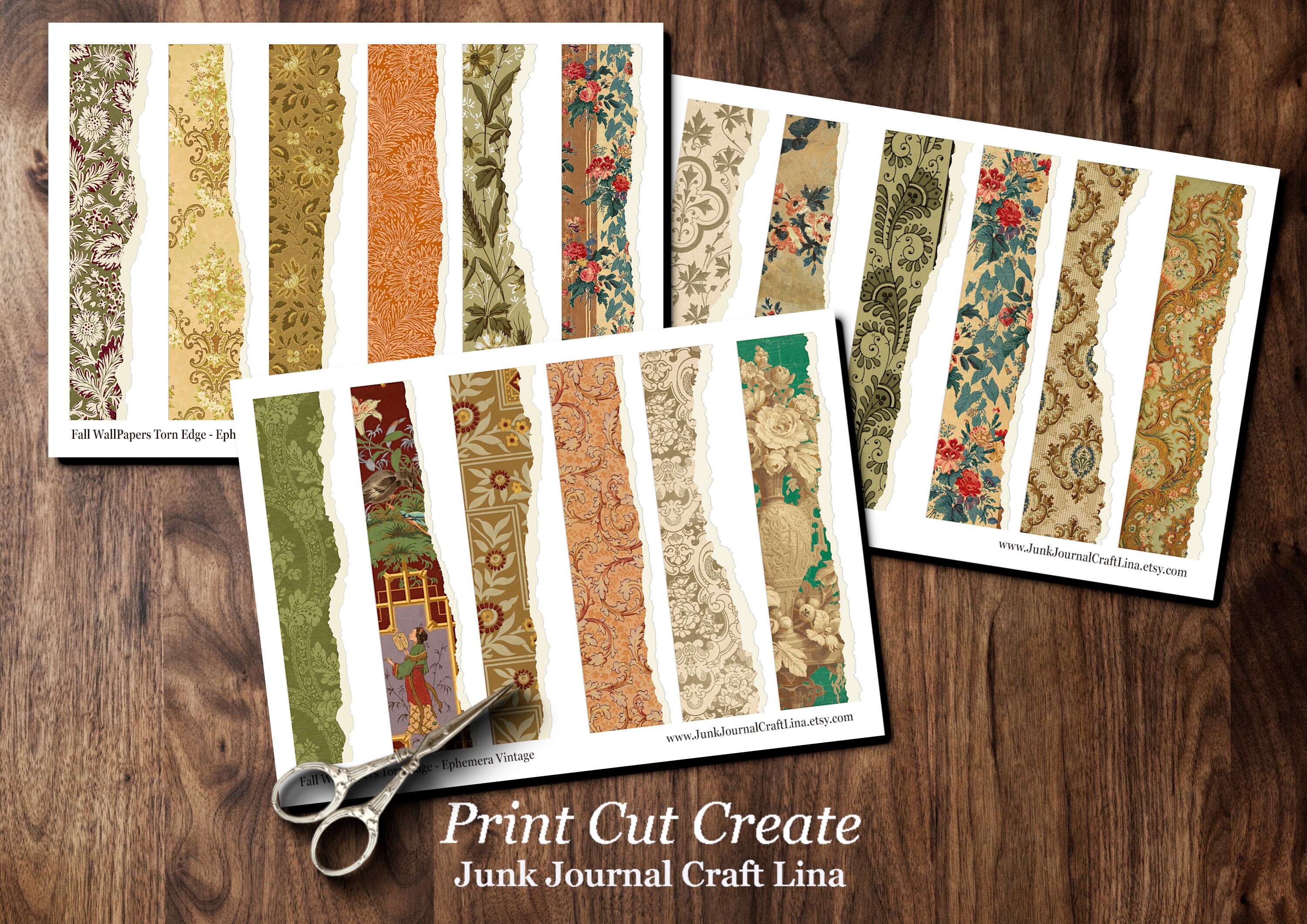 18 Tear-off Strips of Ephemeral Autumn Wallpaper Junk - Etsy