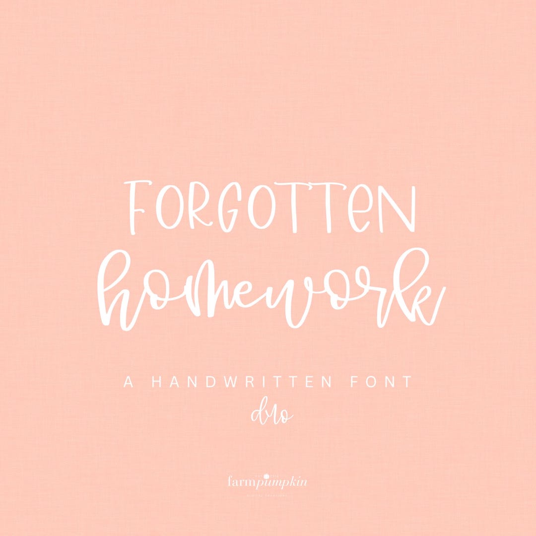 Forgotten Homework, a Script Font Duo - Etsy