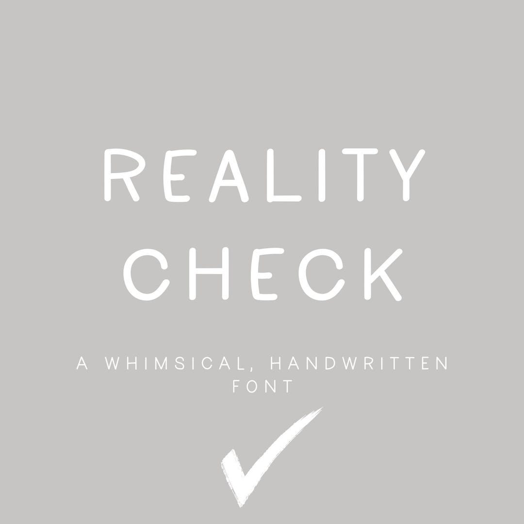 Reality Check, a Handwritten Font - Etsy