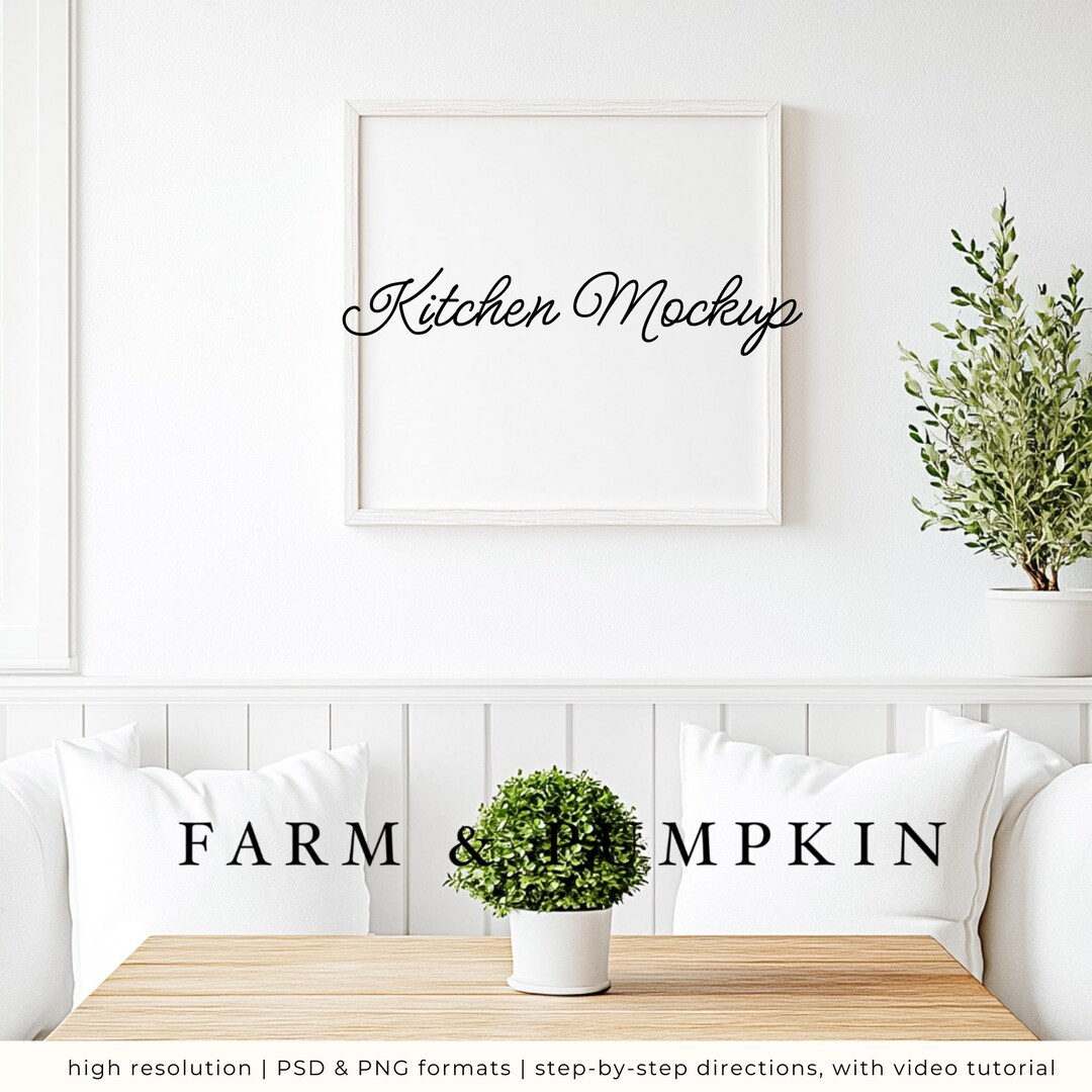 Modern Farmhouse Kitchen Nook Mockup - Etsy
