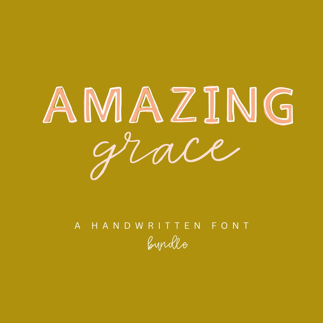 Amazing Grace, Handwritten Font Bundle - Etsy