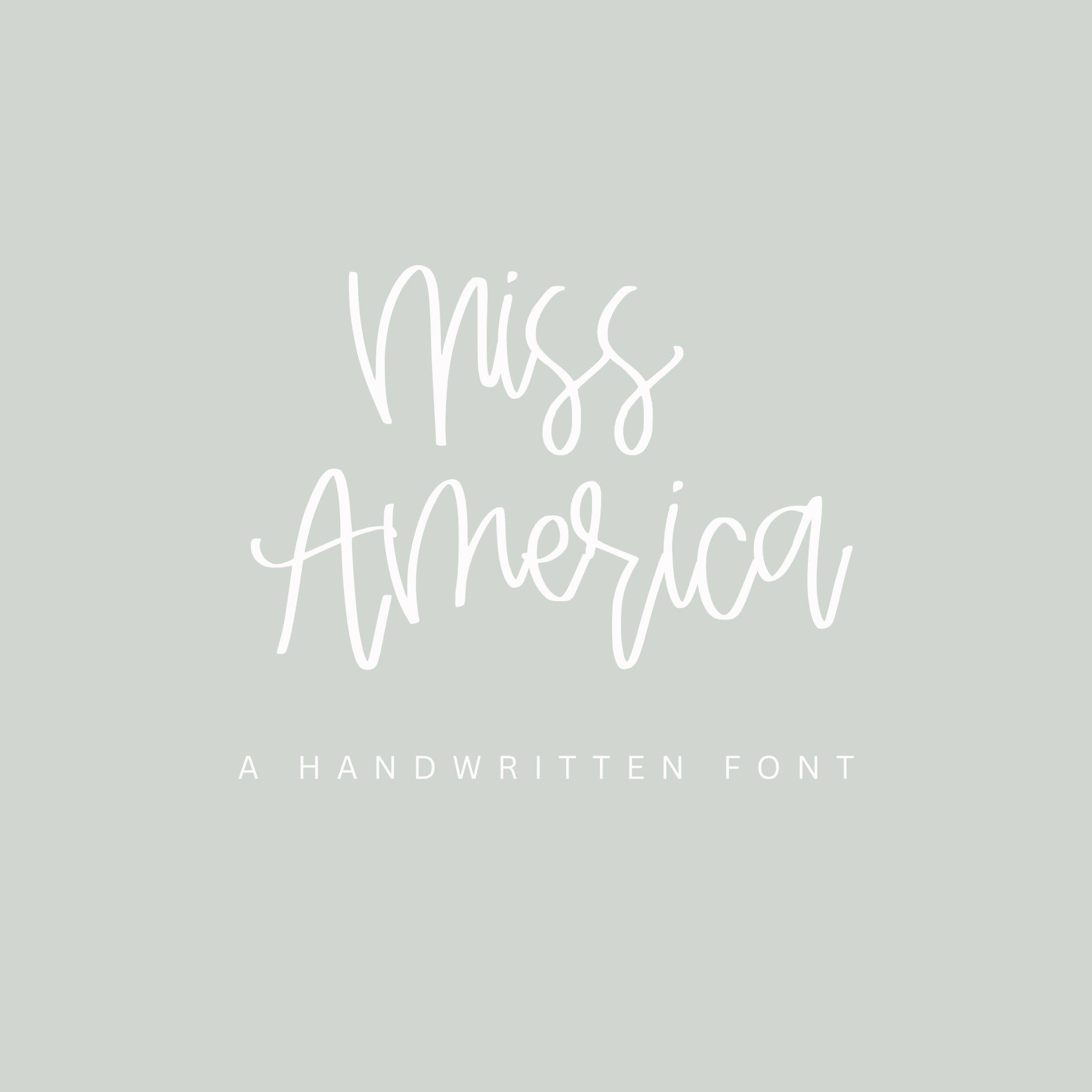 Miss America, a Handwritten Script Font - Etsy
