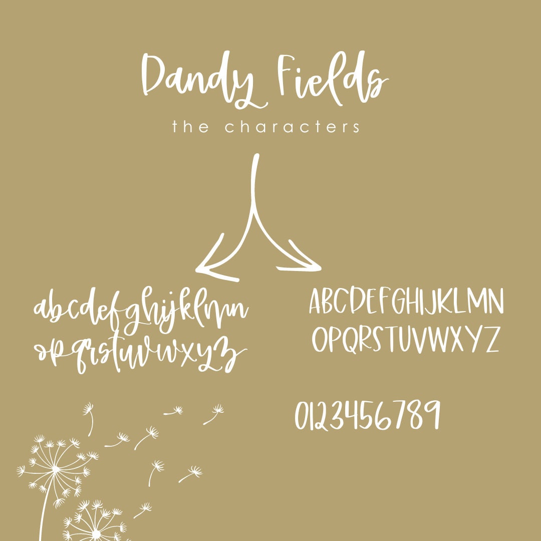 Dandy Fields, a Handwritten Modern Calligraphy Font - Etsy