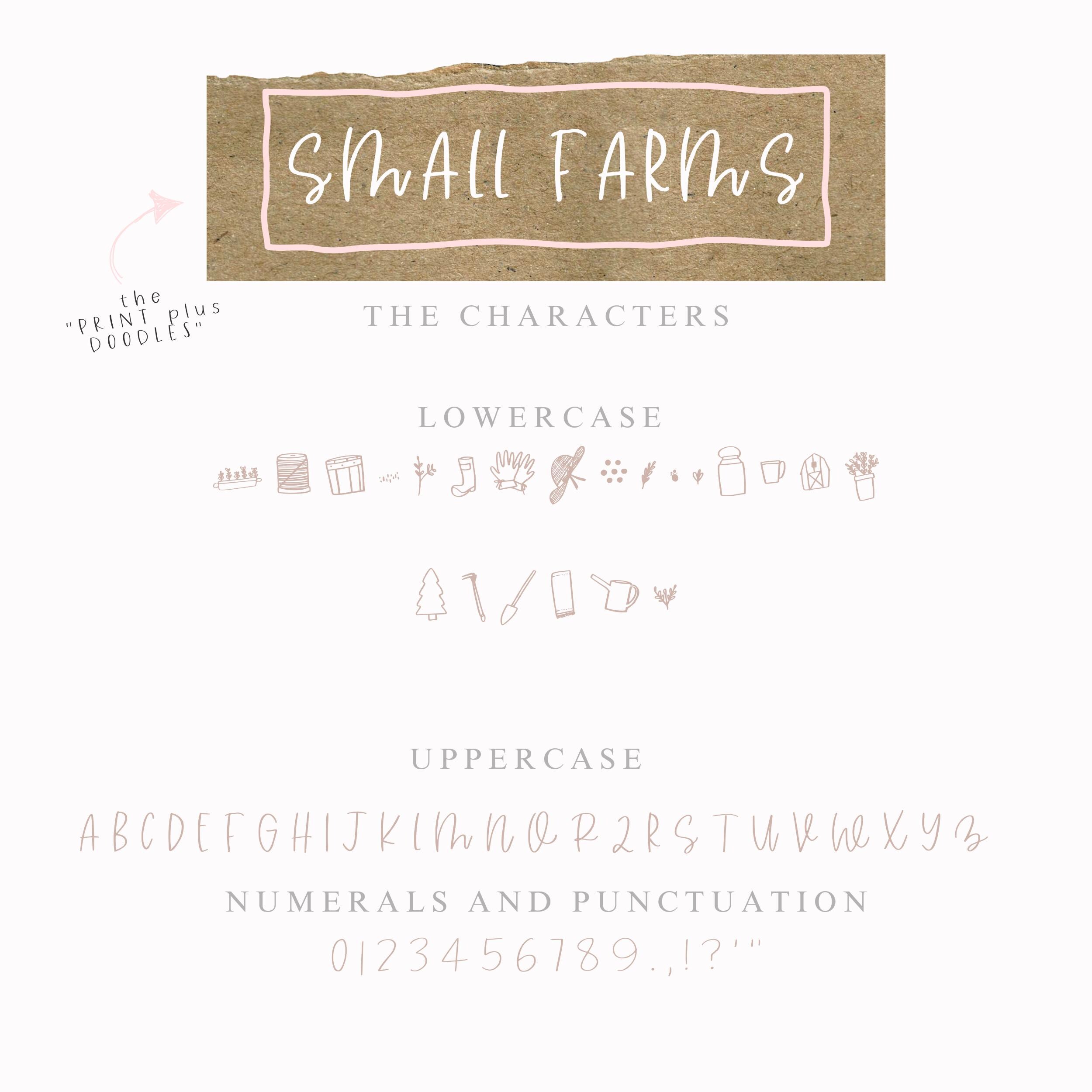 Small Farms, a Handwritten Font Bundle Set - Etsy