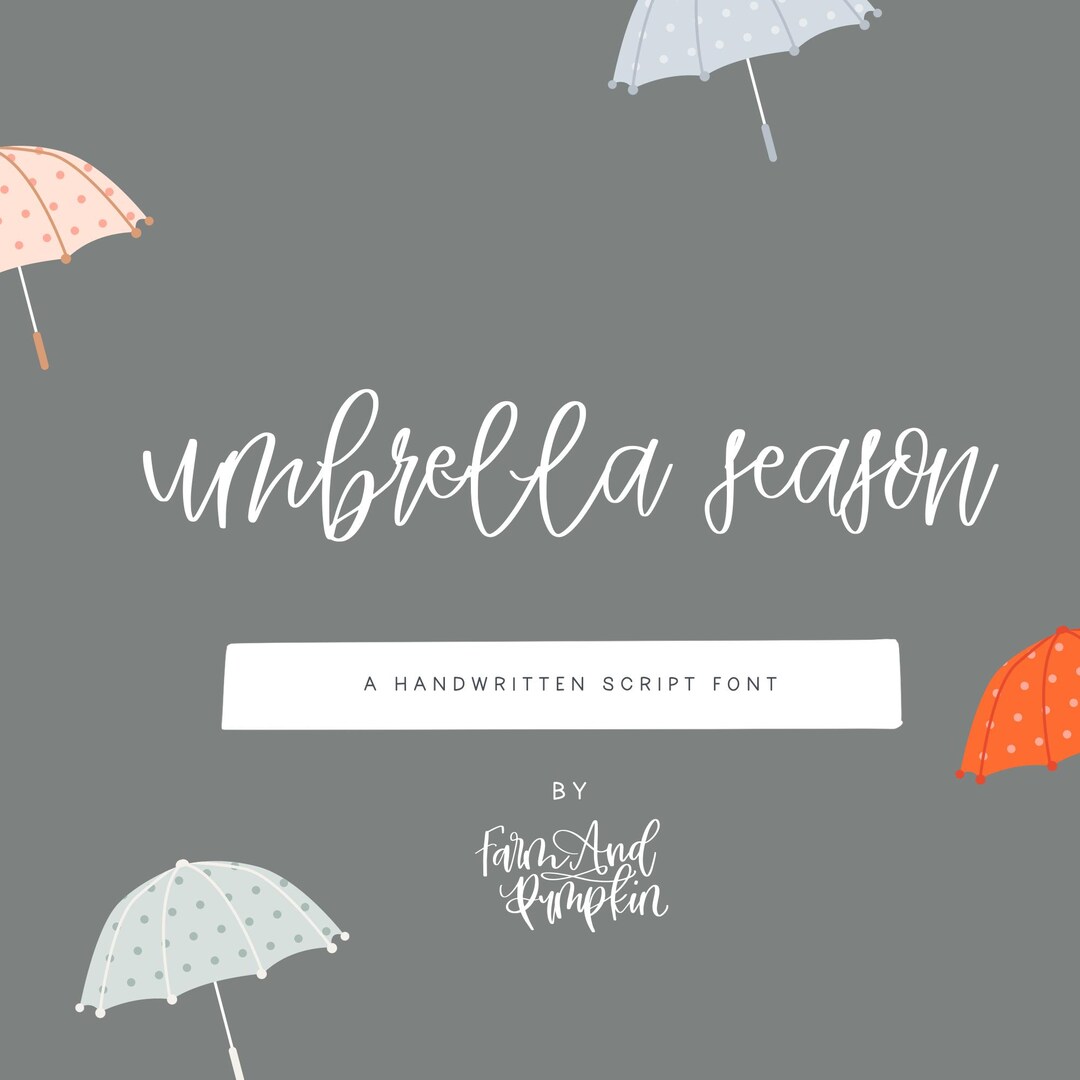 Umbrella Season, a Handwritten Script Font - Etsy