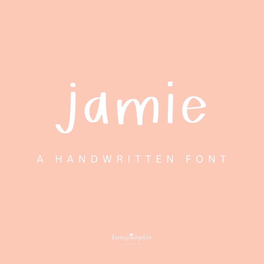 Jamie, a Handwritten Print Font - Etsy