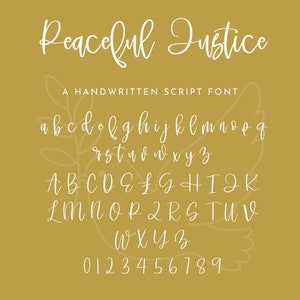 Peaceful Justice, a Handwritten Script Font - Etsy