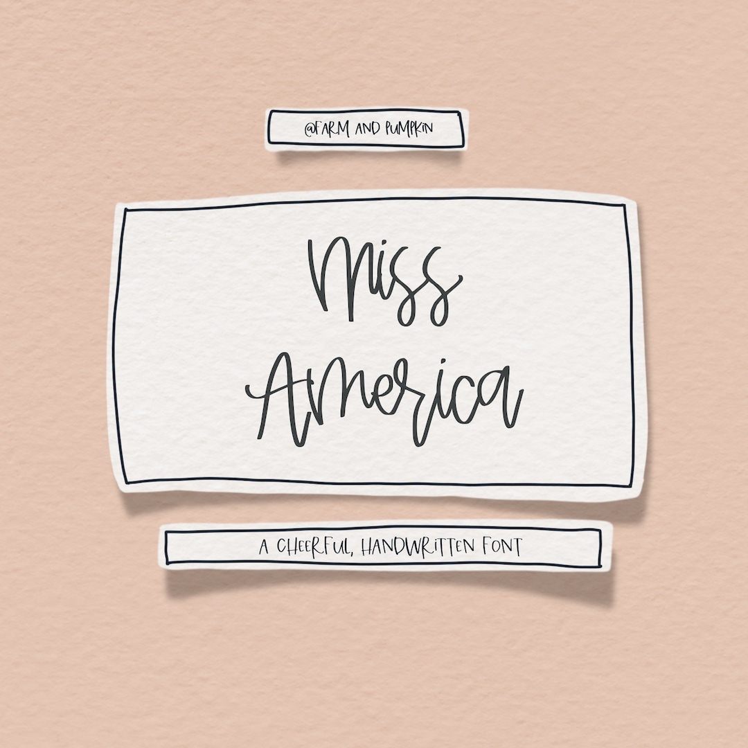 Miss America a Handwritten Script Font - Etsy