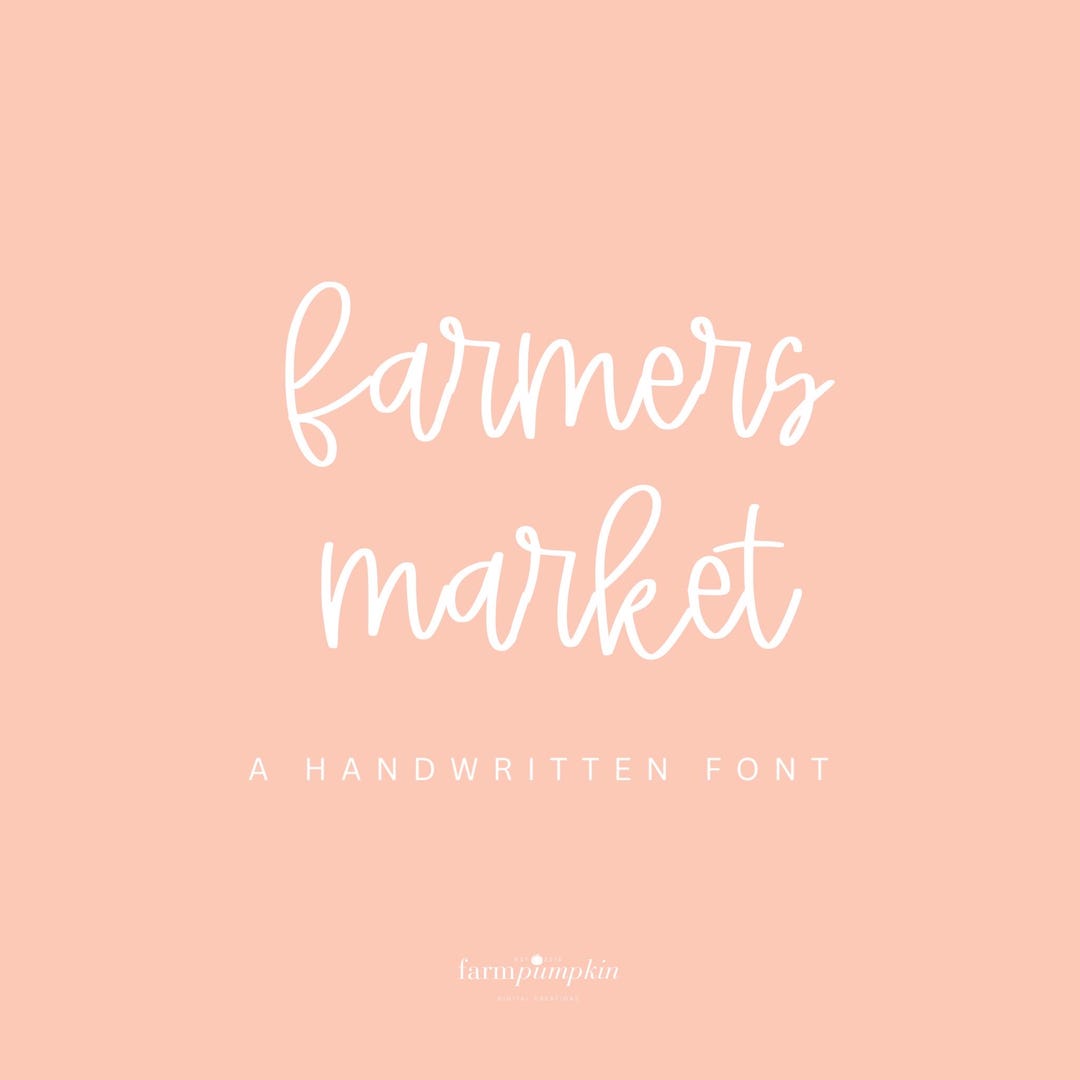 Farmers Market, a Handwritten Script Font - Etsy
