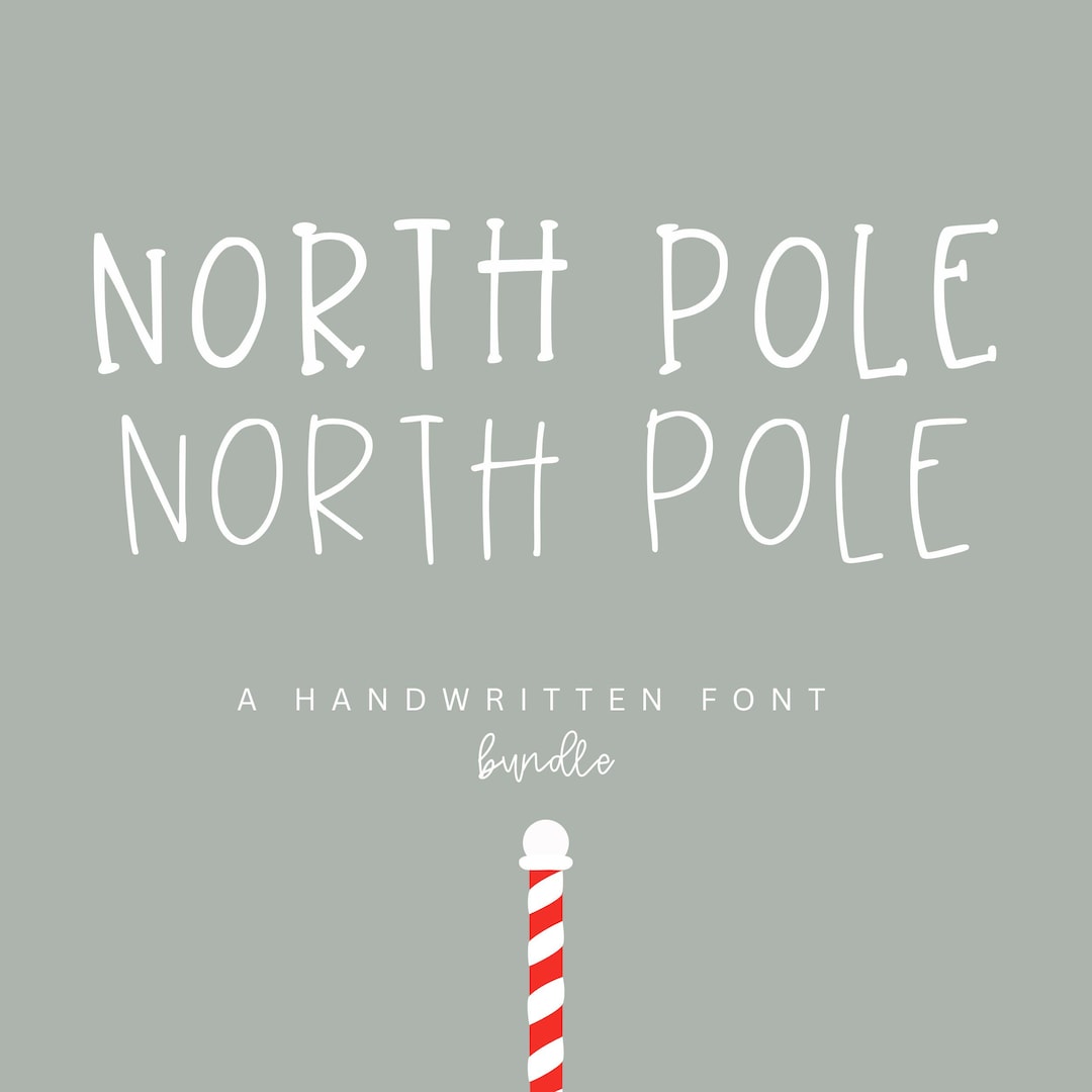 North Pole, a Handwritten Font Bundle - Etsy
