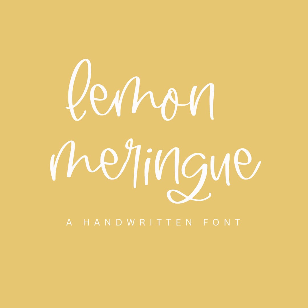 Lemon Meringue, a Handwritten Font - Etsy