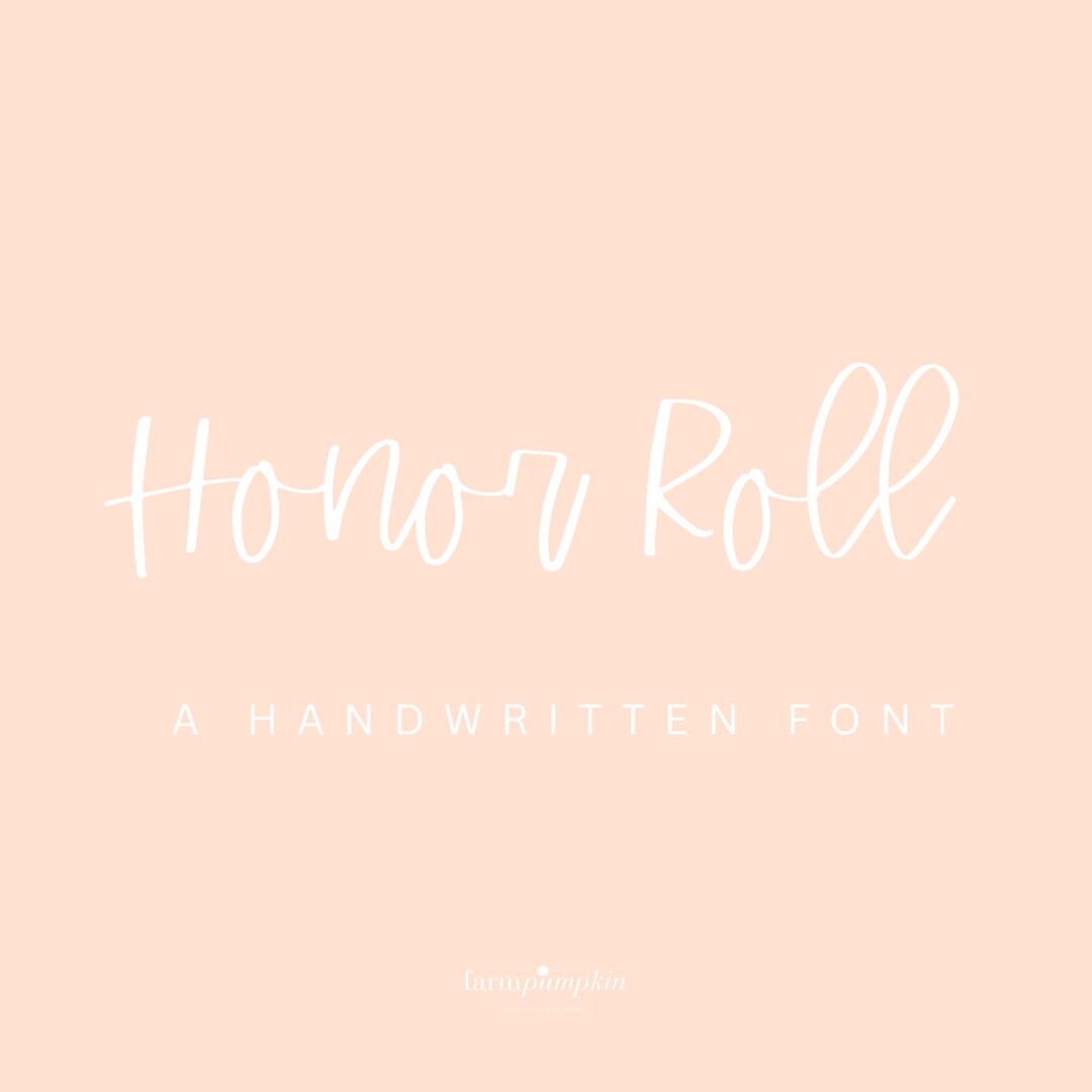 Honor Roll, a Handwritten Script Font - Etsy