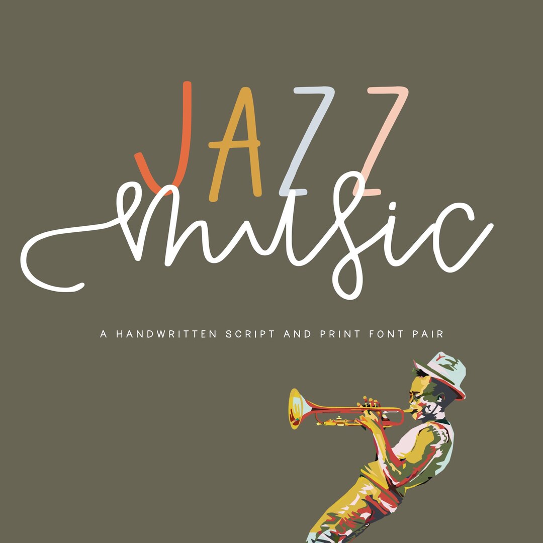 Jazz Music, a Font Pair Print and Script Font - Etsy