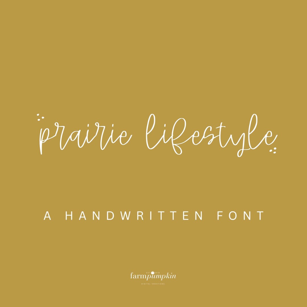 Prairie Lifestyle, a Handwritten Script Font - Etsy