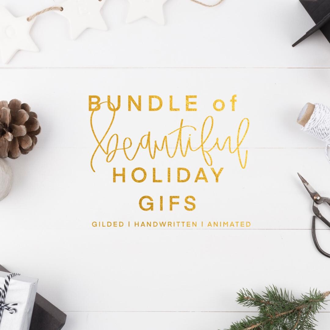 Christmas Handwritten Animated Gold Gifs - Etsy UK