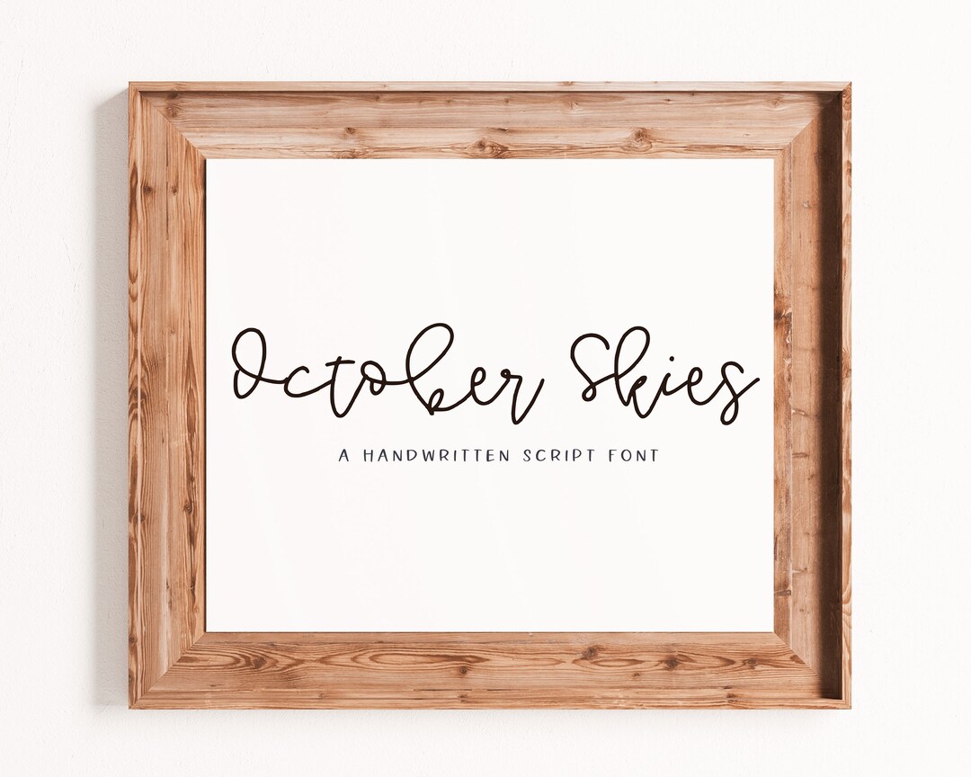 October Skies, A Handwritten Script Font - Etsy