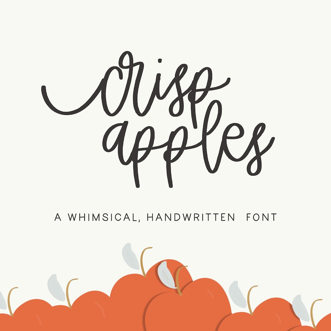 Crisp Apples, a Handwritten Script Font - Etsy