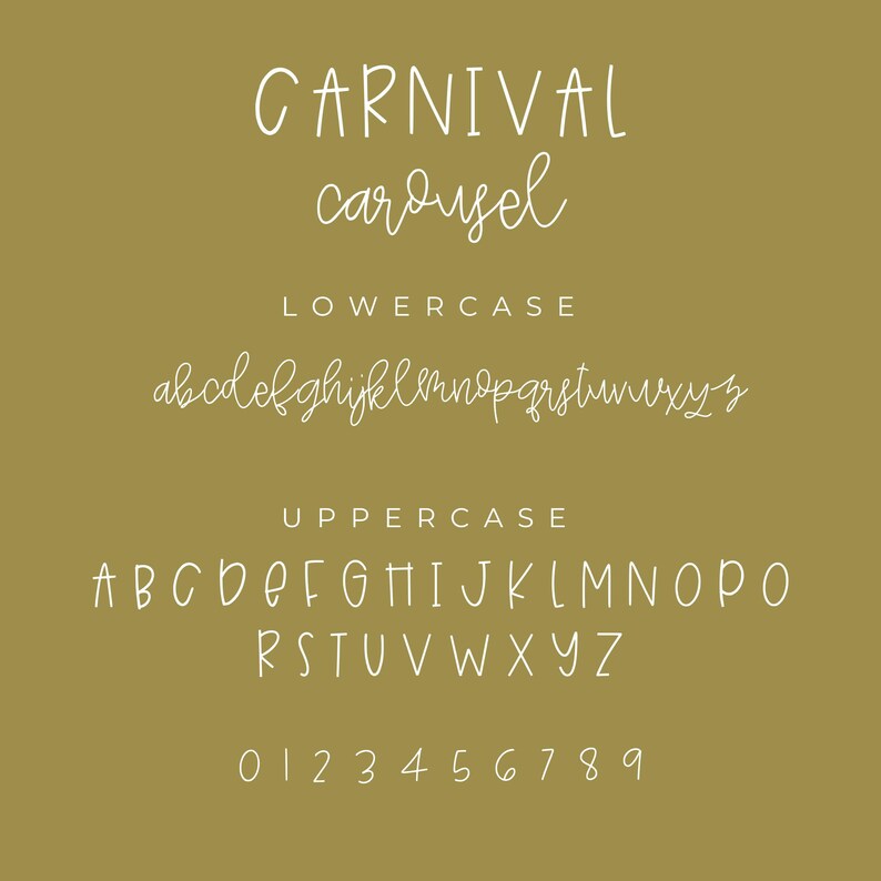 Carnival Carousel, a Handwritten Script/print Font Duo - Etsy