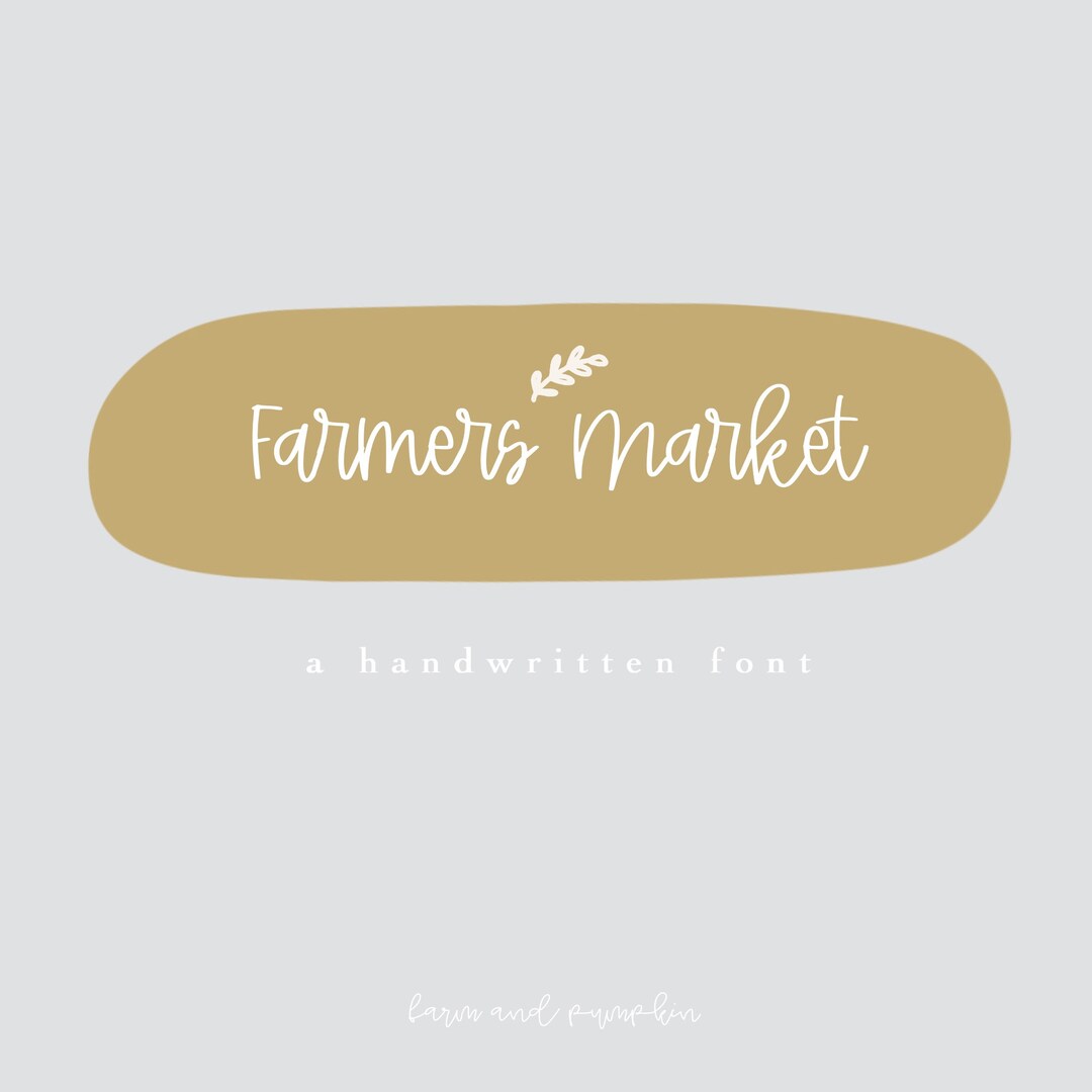 Farmers Market, a Handwritten Script Font - Etsy