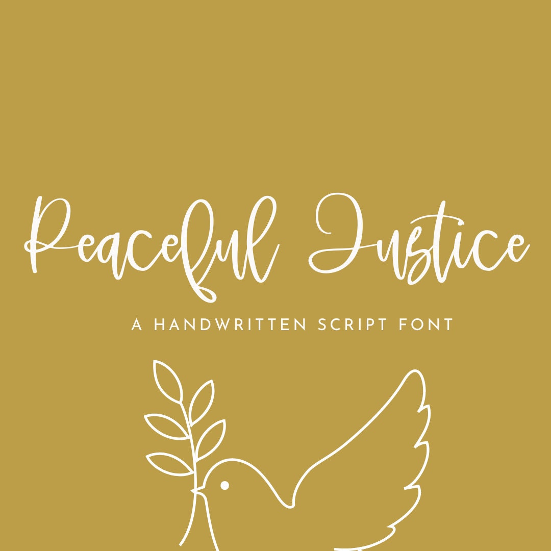Peaceful Justice, a Handwritten Script Font - Etsy