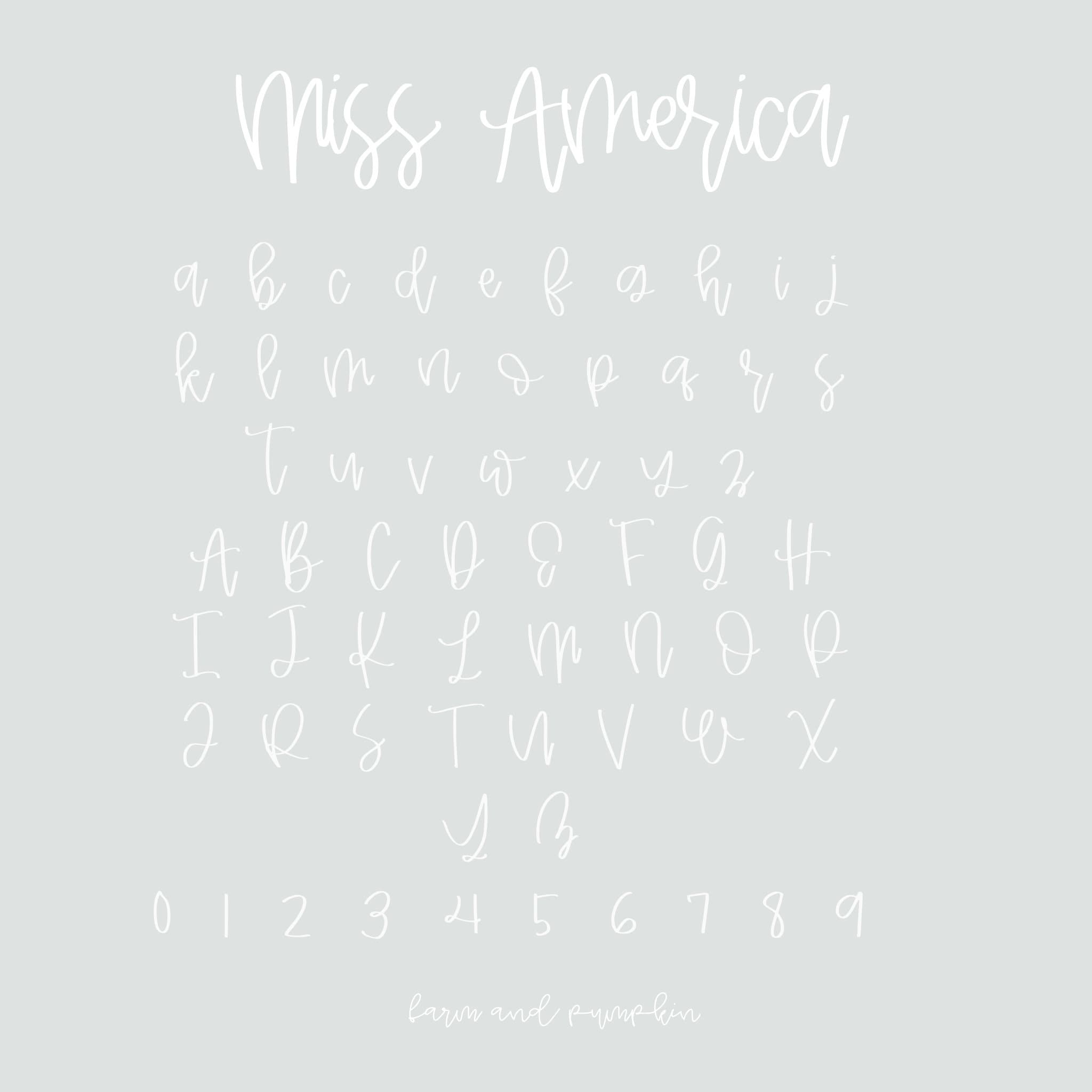 Miss America, a Handwritten Script Font - Etsy