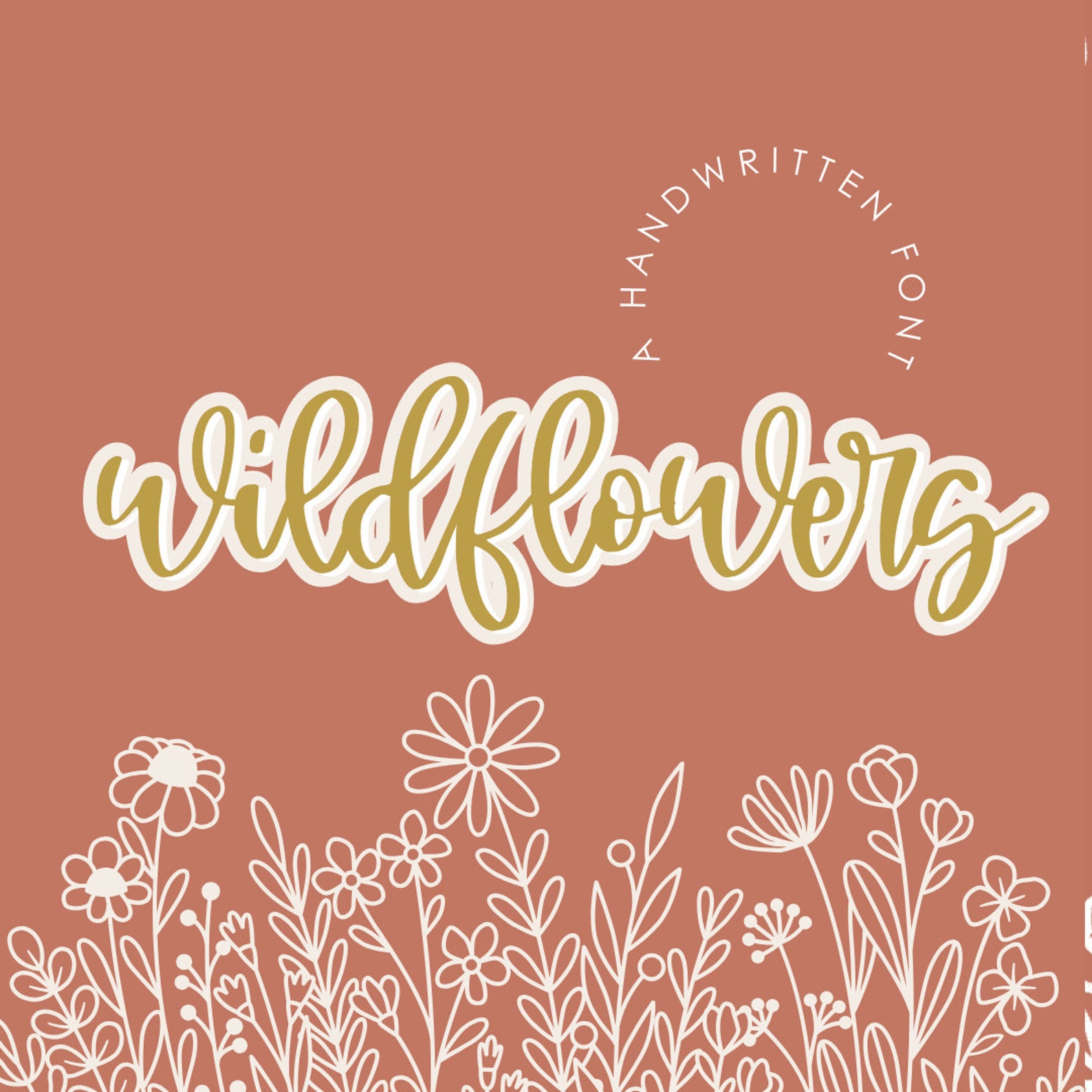 Wildflowers Script, a Handwritten Script Font - Etsy