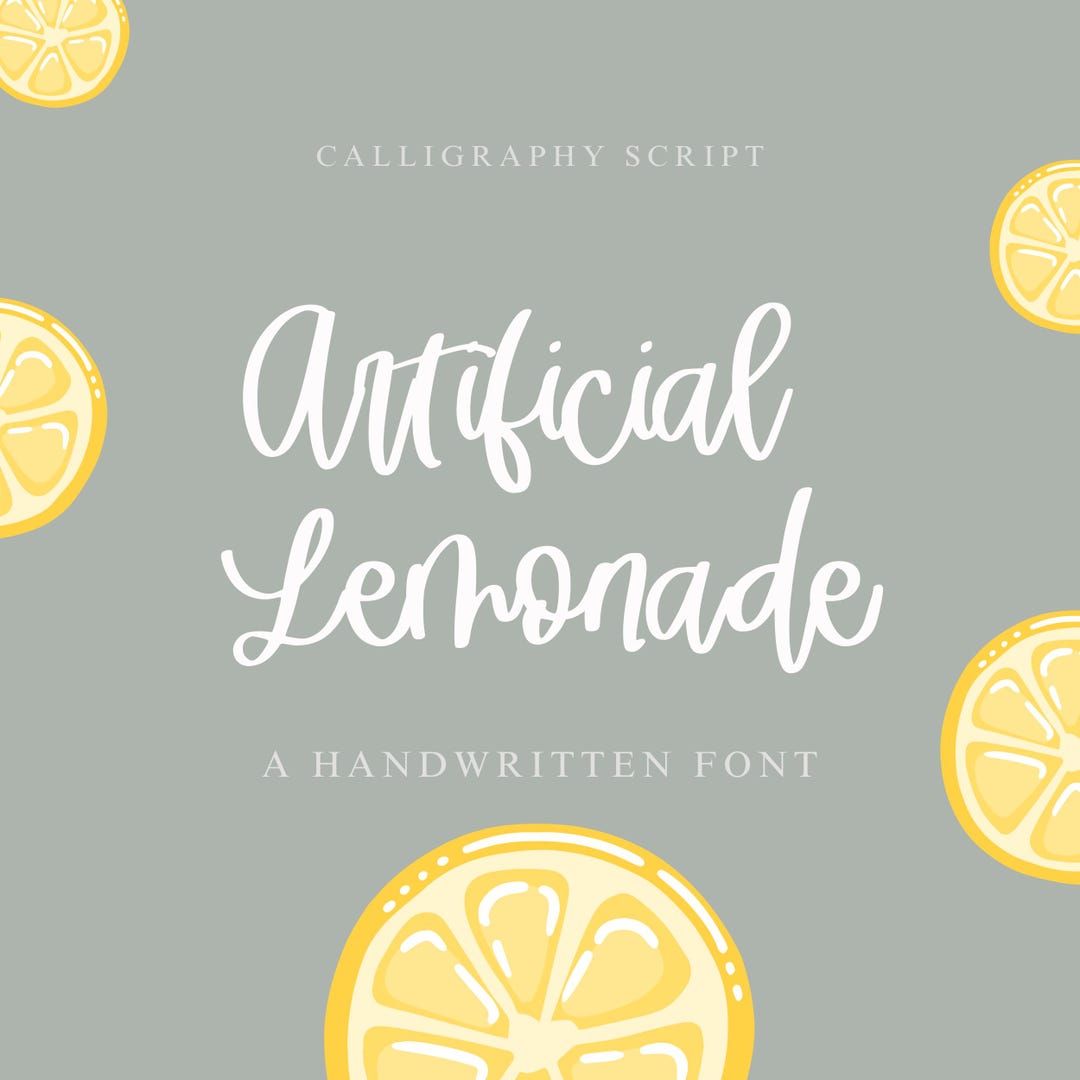 Artificial Lemonade, a Handwritten Modern Script Font - Etsy