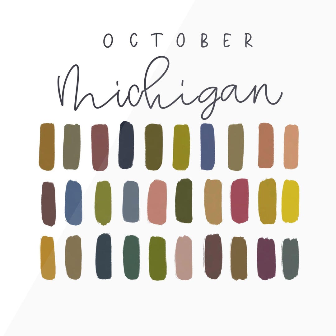 October Michigan, A Color Palette - Etsy
