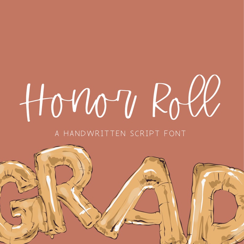 Honor Roll, a Handwritten Script Font - Etsy