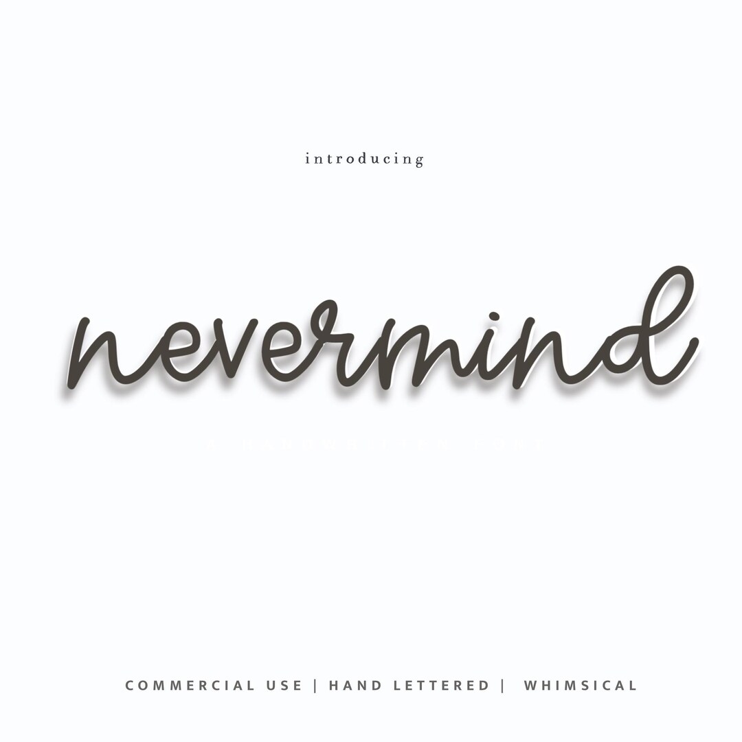 Nevermind, a Handwritten Font - Etsy Australia
