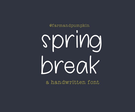 Spring Break-a Simple Font - Etsy