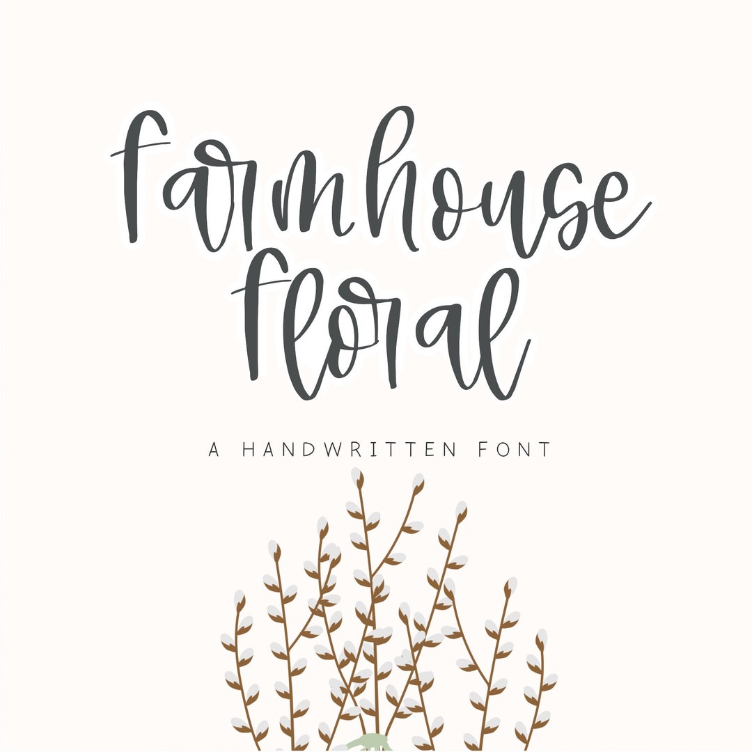 Farmhouse Floral, a Handwritten Font - Etsy