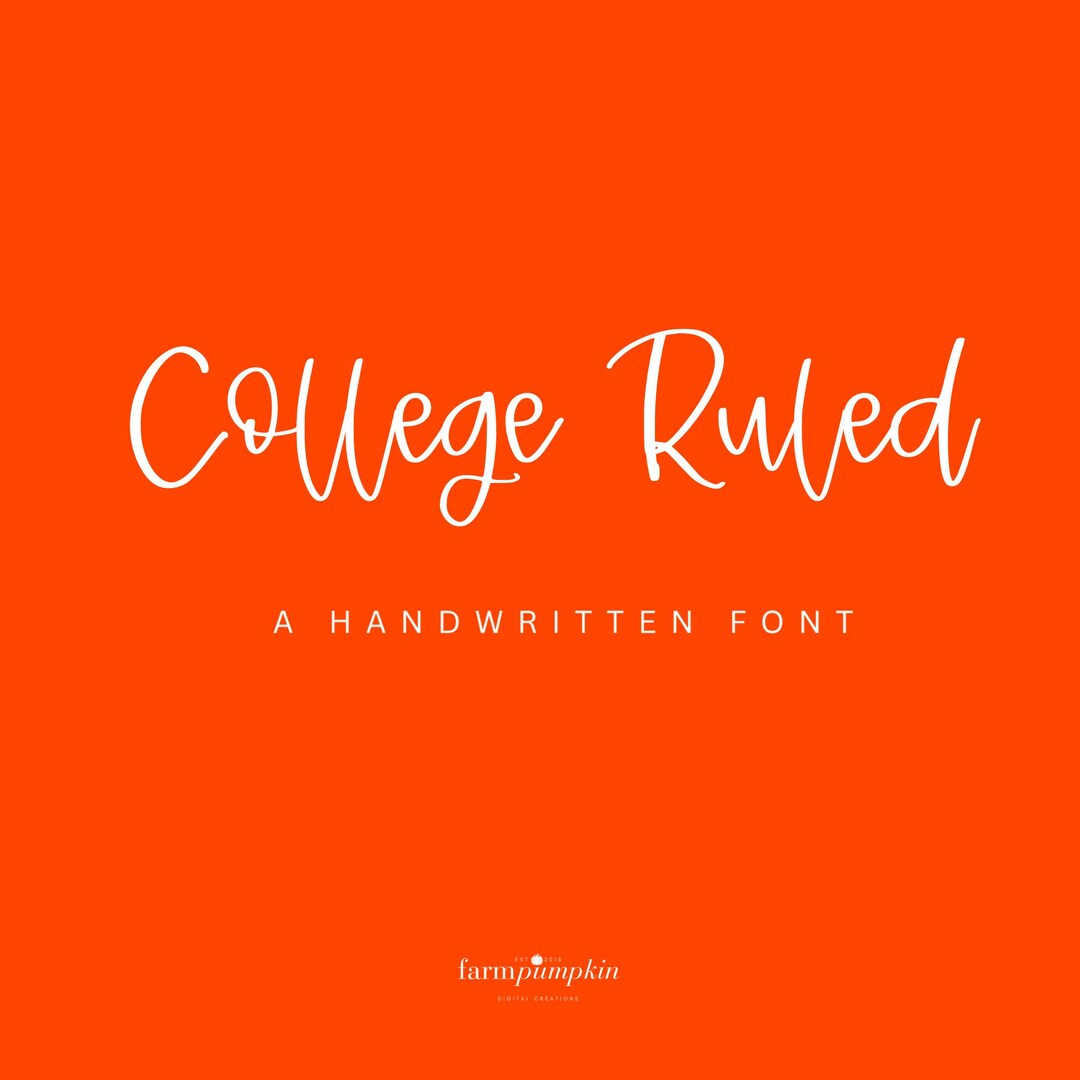 College Ruled, a Handwritten Script Font - Etsy