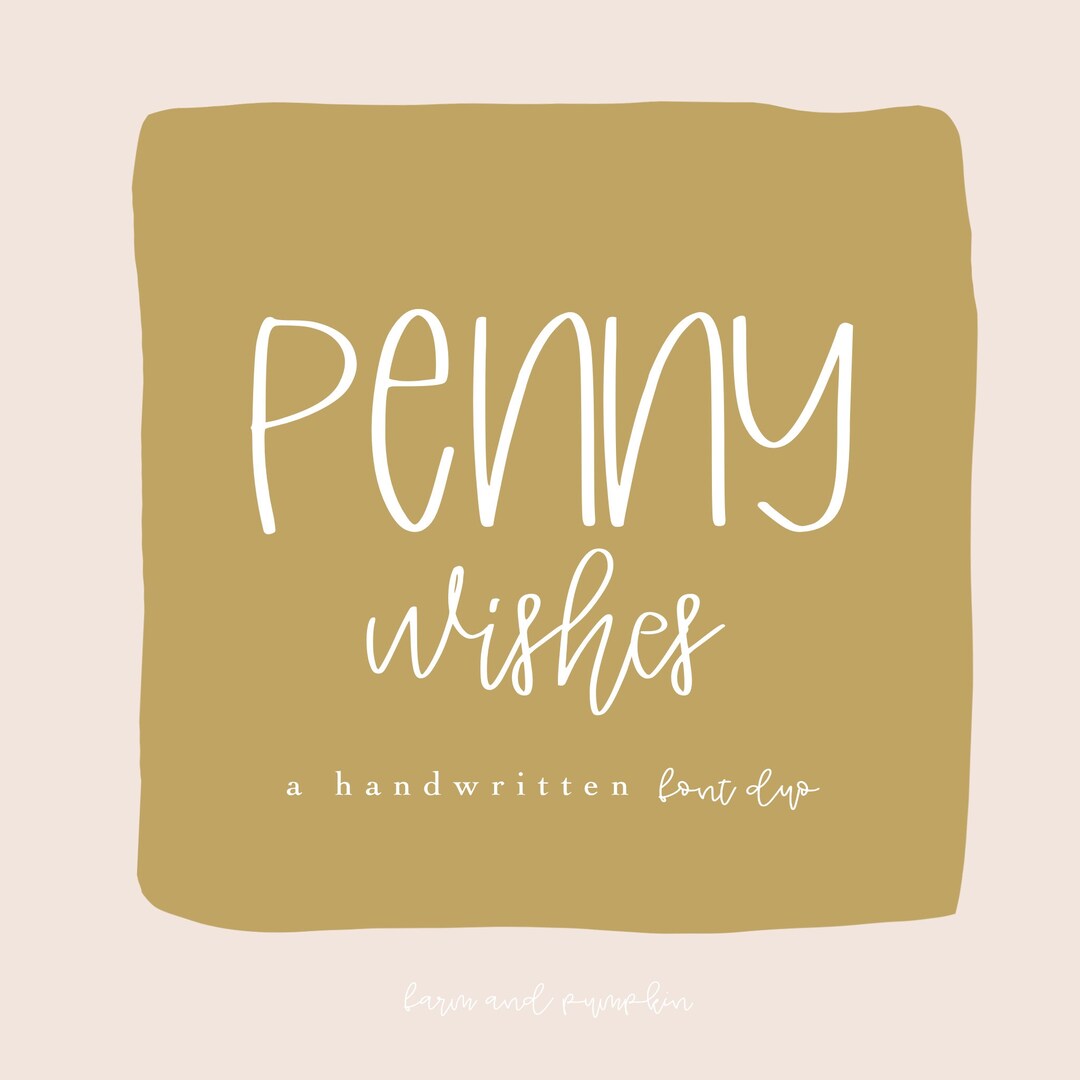 Penny Wishes, a Handwritten Script Font - Etsy