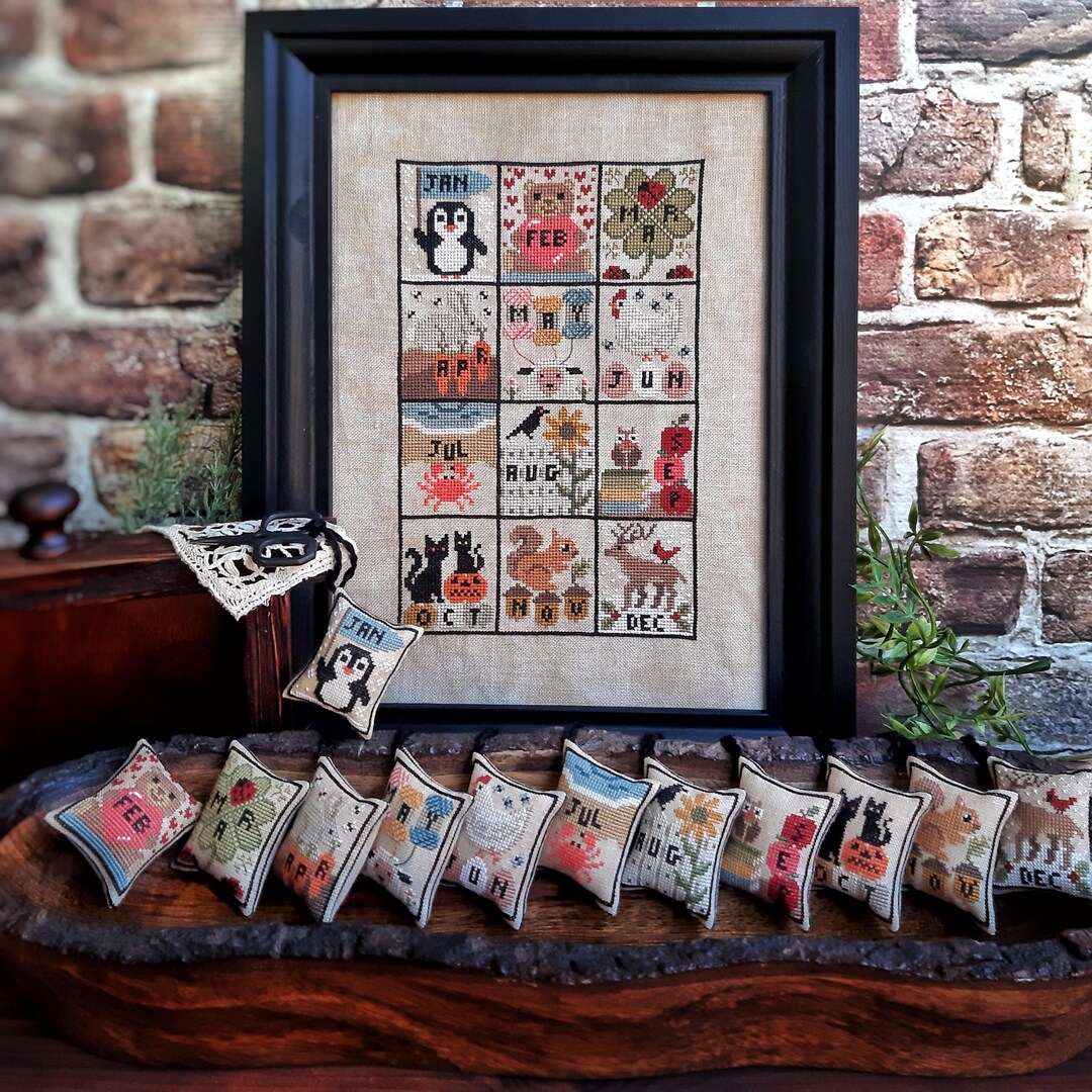 Months 2025 - Cross Stitch Pattern - 91x145 Stitches (or 31x37 If ...